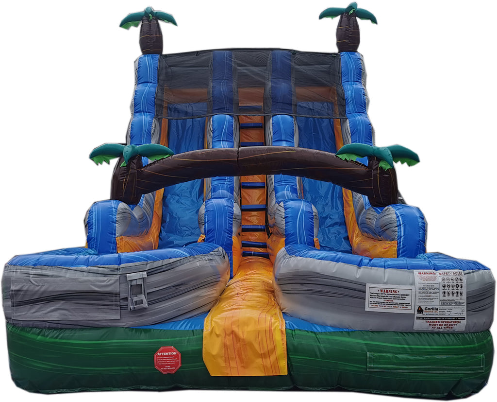 18'H Double Jungle Drop Water Slide – Gorilla Bounce