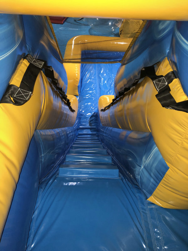 15' Blue Yellow Grey Water Slide – Gorilla Bounce