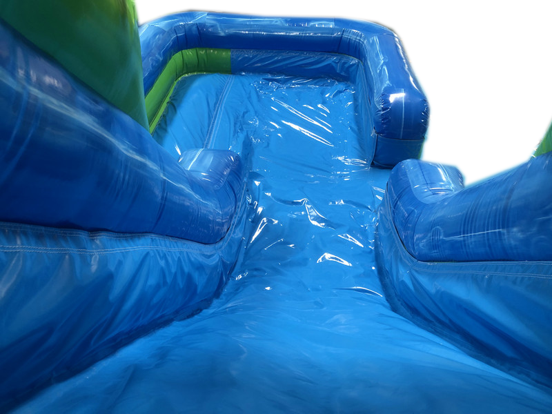 12' Blue Green Grey Marble Water Slide – Gorilla Bounce