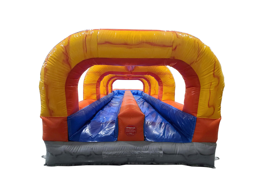30' Yellow grey Marble Double Lane Slip and Slide – Gorilla Bounce