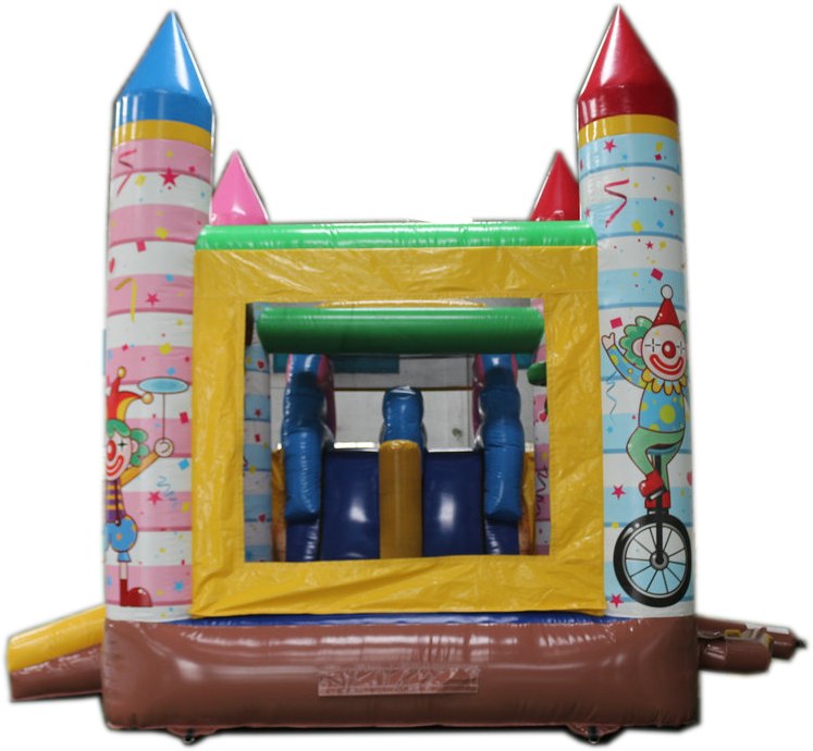 28' Candy Clown Bounce House Wet or Dry Water Slide Combo – Gorilla Bounce